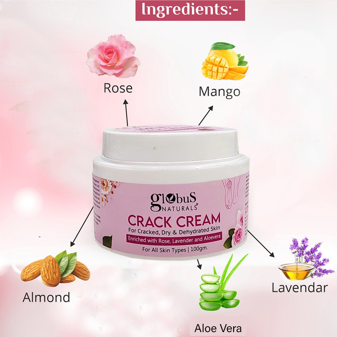 Crack Cream For Dry Cracked Heels & Feet 100 g – Globus Naturals
